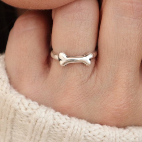 Dog Bone Ring Sterling Silver Gold Rose Gold Finishes | Etsy