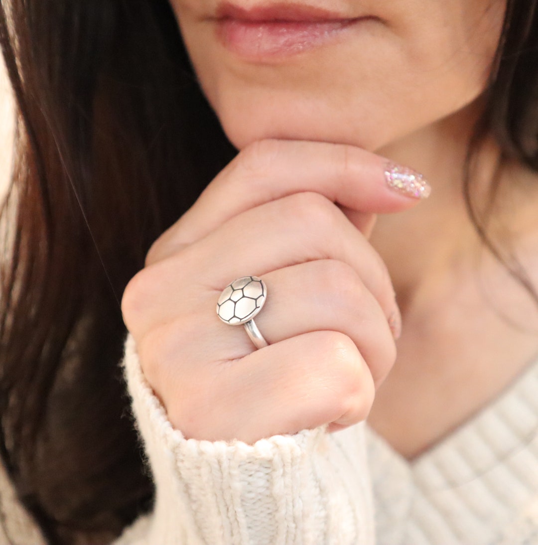 Soccer Ball Ring, Unisex Ring, Sterling Silver, 24K Gold, Rose Gold ...