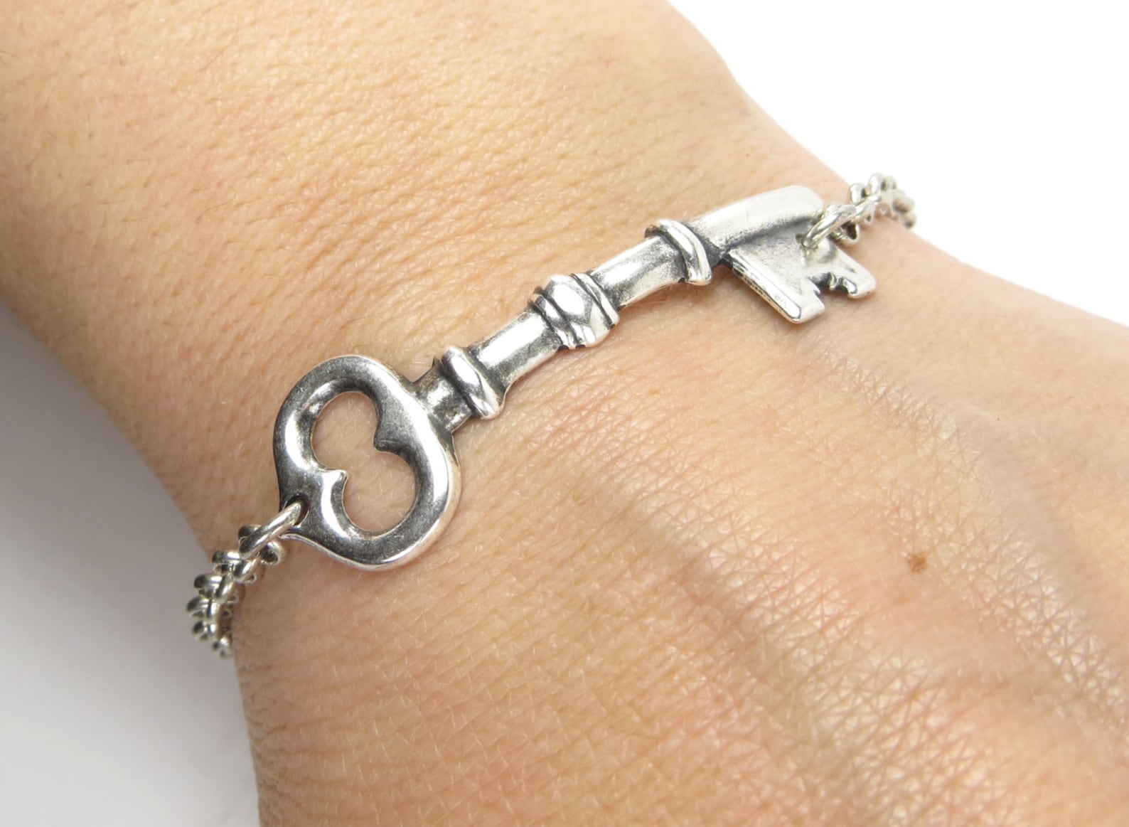 Key Bracelet Medium Key Sterling Silver Finish - Etsy