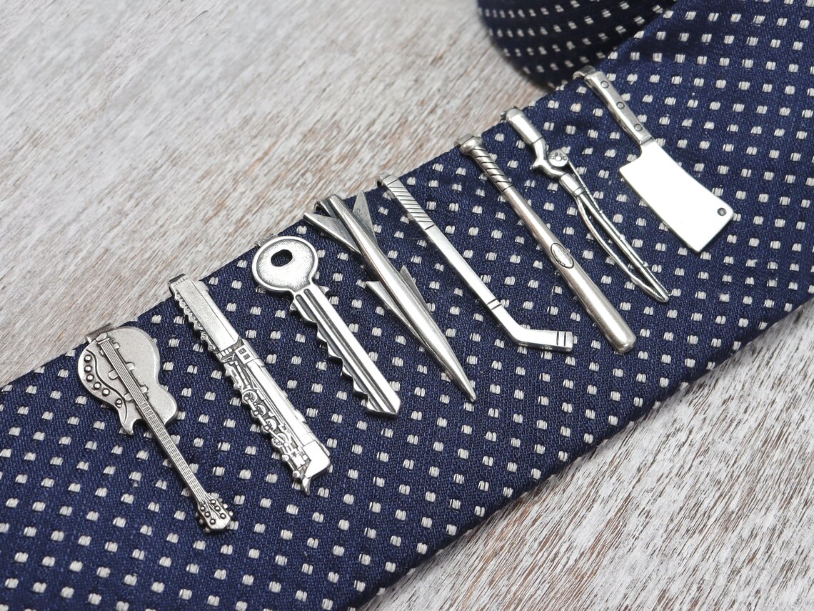 Key Tie Bar Key Tie Clip Key Tie Pin Sterling Silver Ox - Etsy