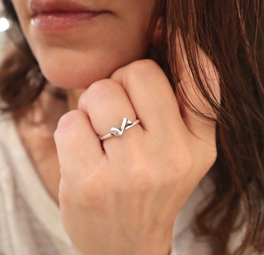 Small Music Note Ring, Skinny Music Stacking Ring, Sterling Silver ...