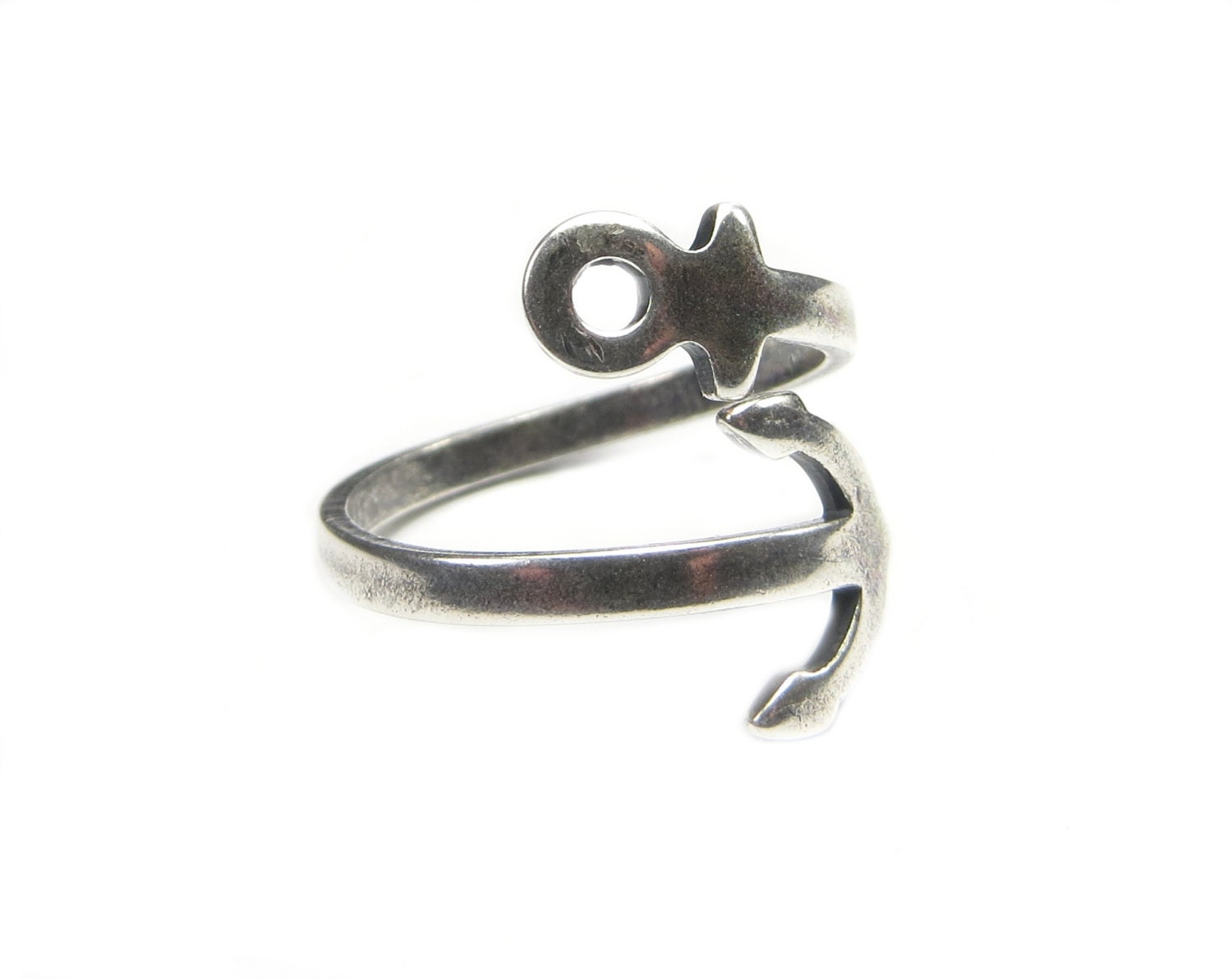 Anchor Ring Mariners Cross Nautical Ring Adjustable Anchor - Etsy UK