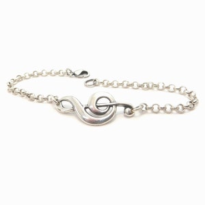 Music Note Bracelet, Music Bracelet, Clef Note Bracelet, G Clef ...