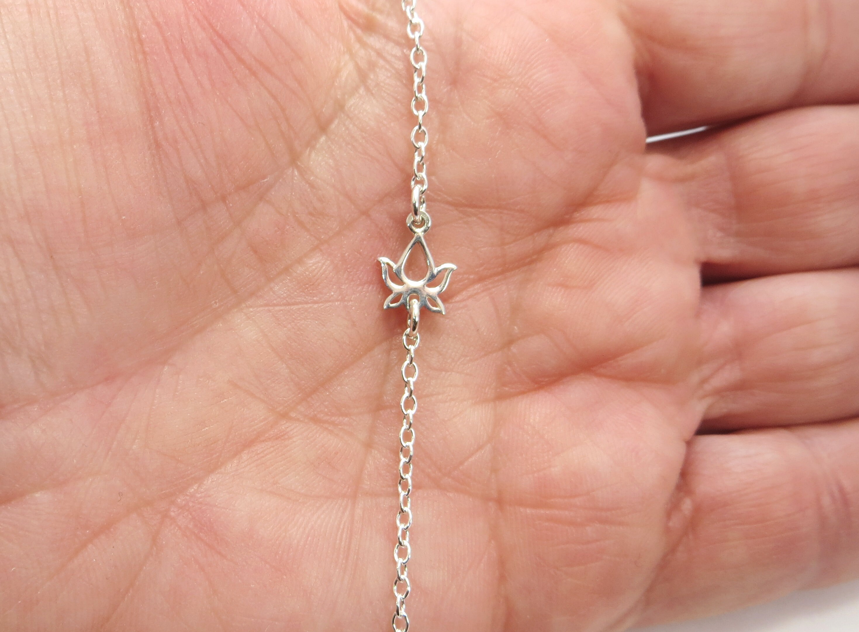 Sterling Silver Lotus Bracelet, Lotus Bud Bracelet, Namaste Jewelry ...