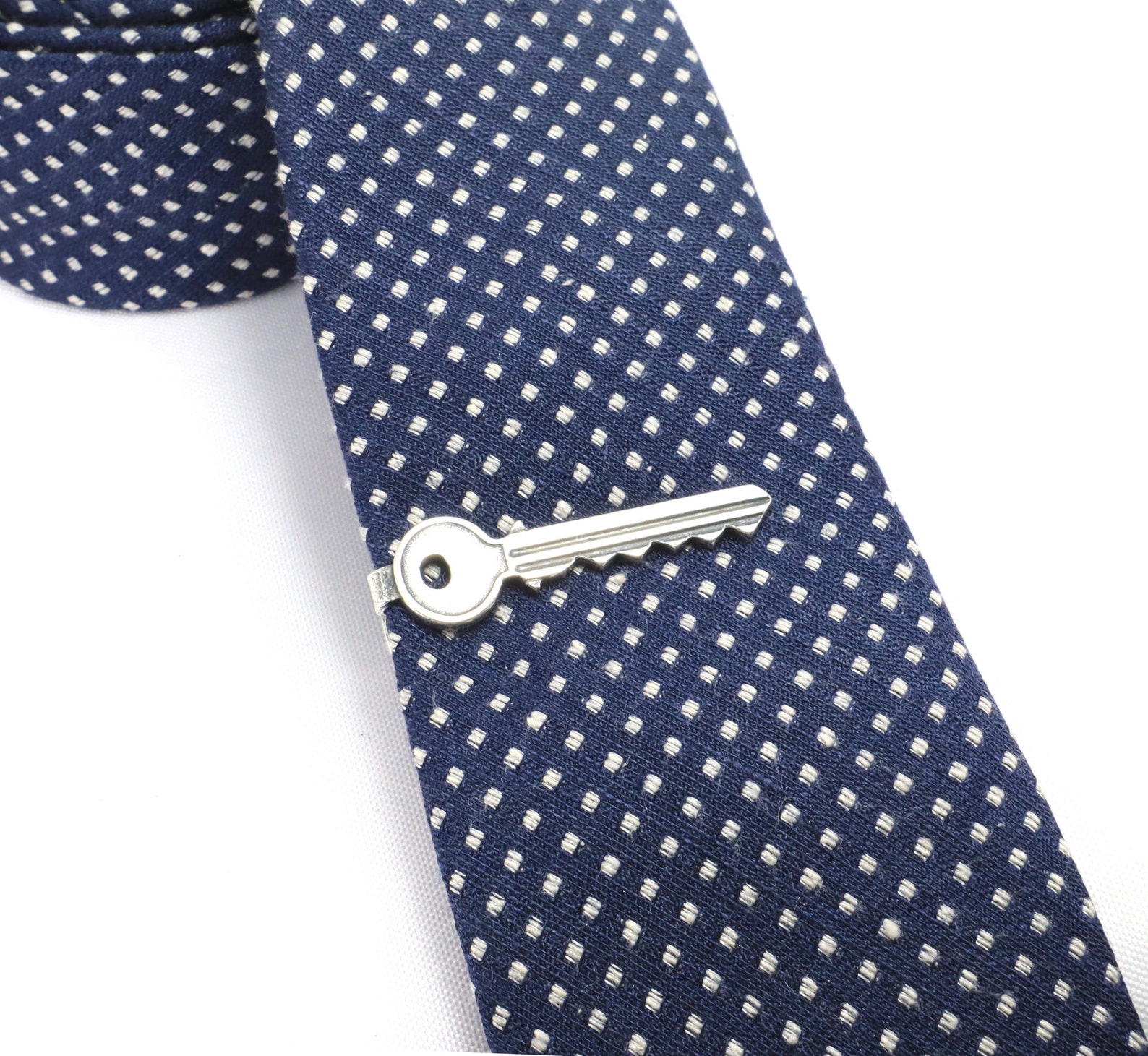 Key Tie Bar Key Tie Clip Key Tie Pin Sterling Silver Ox - Etsy