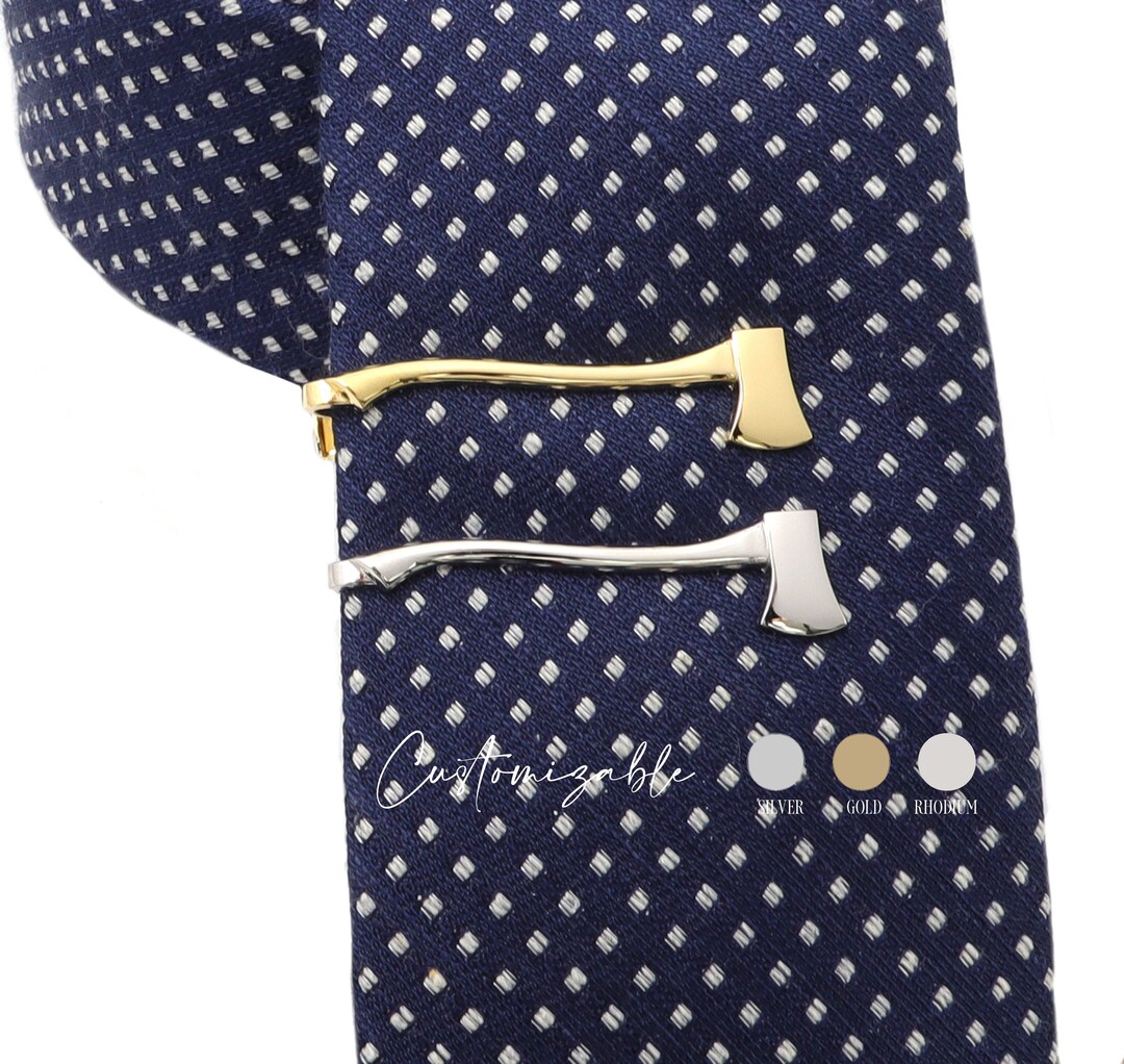 Ax Tie Bar Ax Tie Clip Sterling Silver Ox or Antiqued Brass - Etsy