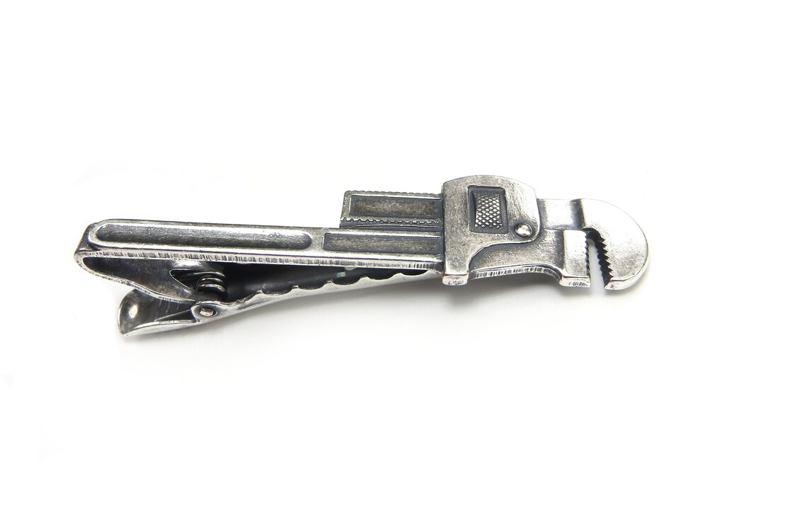 Pipe Wrench Tie Bar, Plumbers Wrench Tie Clip, Sterling Silver or ...