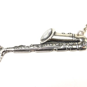Saxophone Necklace, Sterling Silver Finish - Etsy