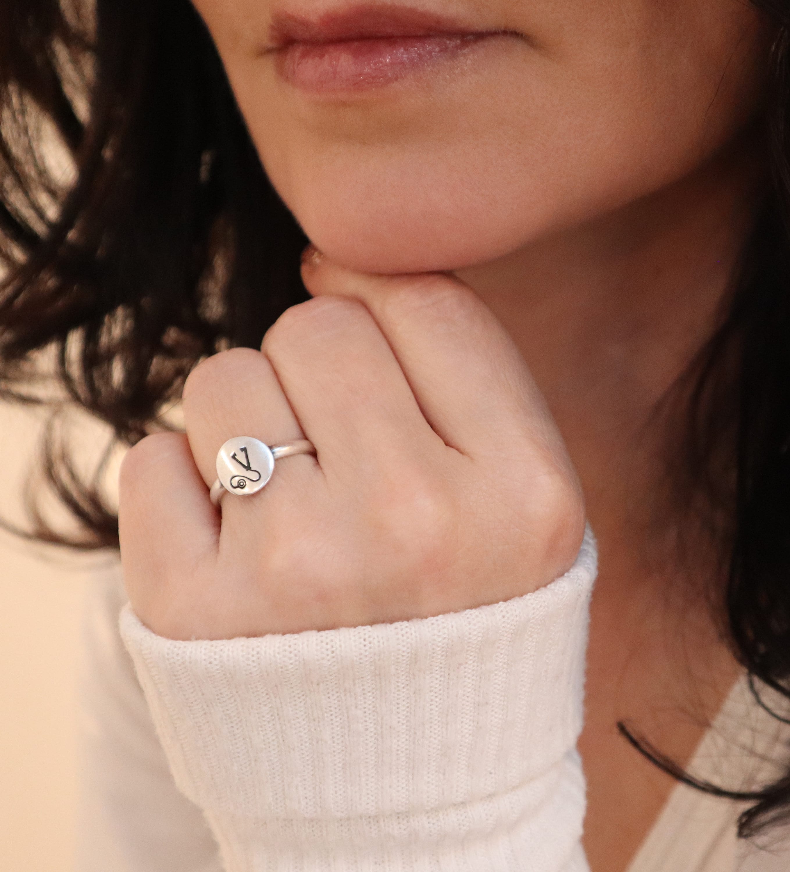 Stethoscope Ring, Nurses Ring, Doctors Ring, Sterling Silver, 24K Gold ...
