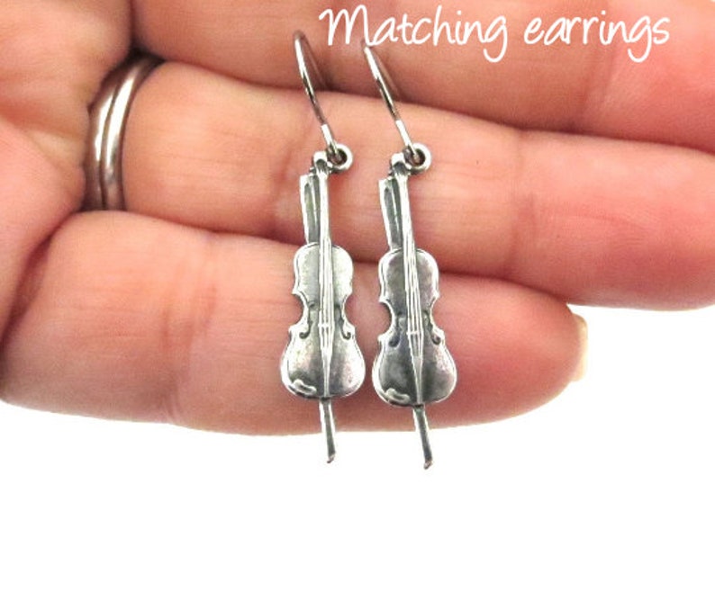 Little Violin Necklace, Viola Necklace, Small Violin Necklace Sterling ...