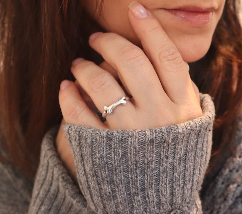 Dog Bone Ring Sterling Silver Gold Rose Gold Finishes - Etsy