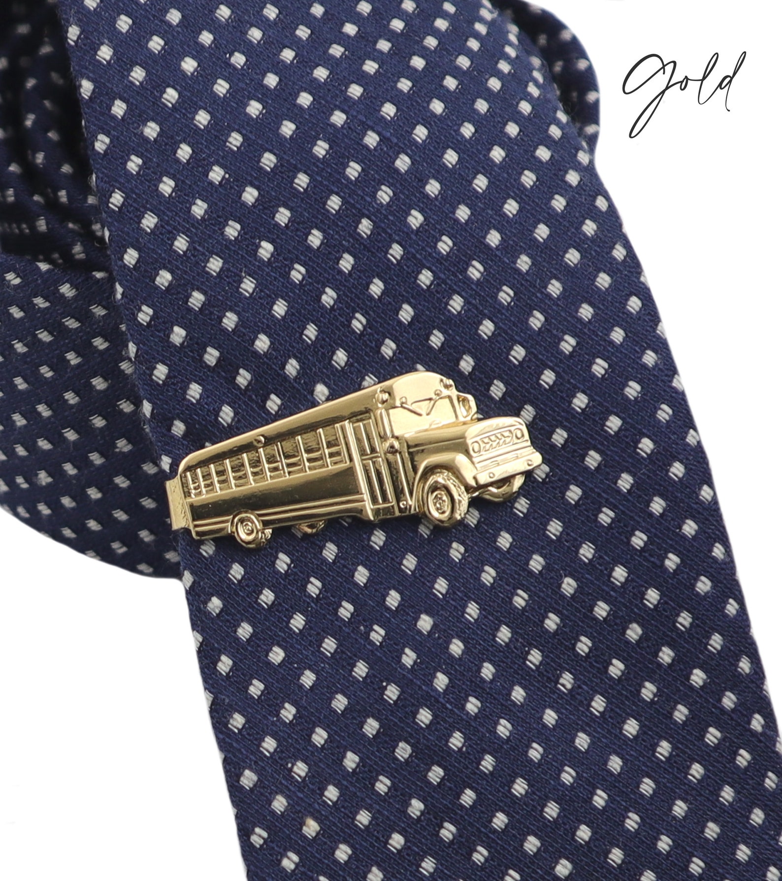 School Bus Tie Bar, Schoolbus Tie Clip, Sterling Silver Ox Finish ...