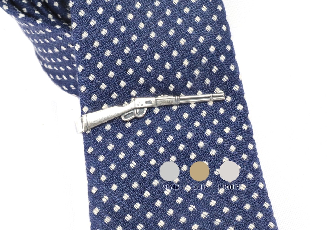 Rifle Tie Clip, Rifle Tie Bar, Sterling Silver or Brass Finish, Gifts ...