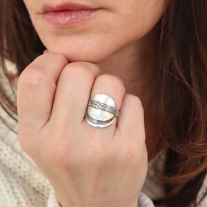 Banjo Ring, Sterling Silver Finish, Large Banjo Ring, Statement Ring ...