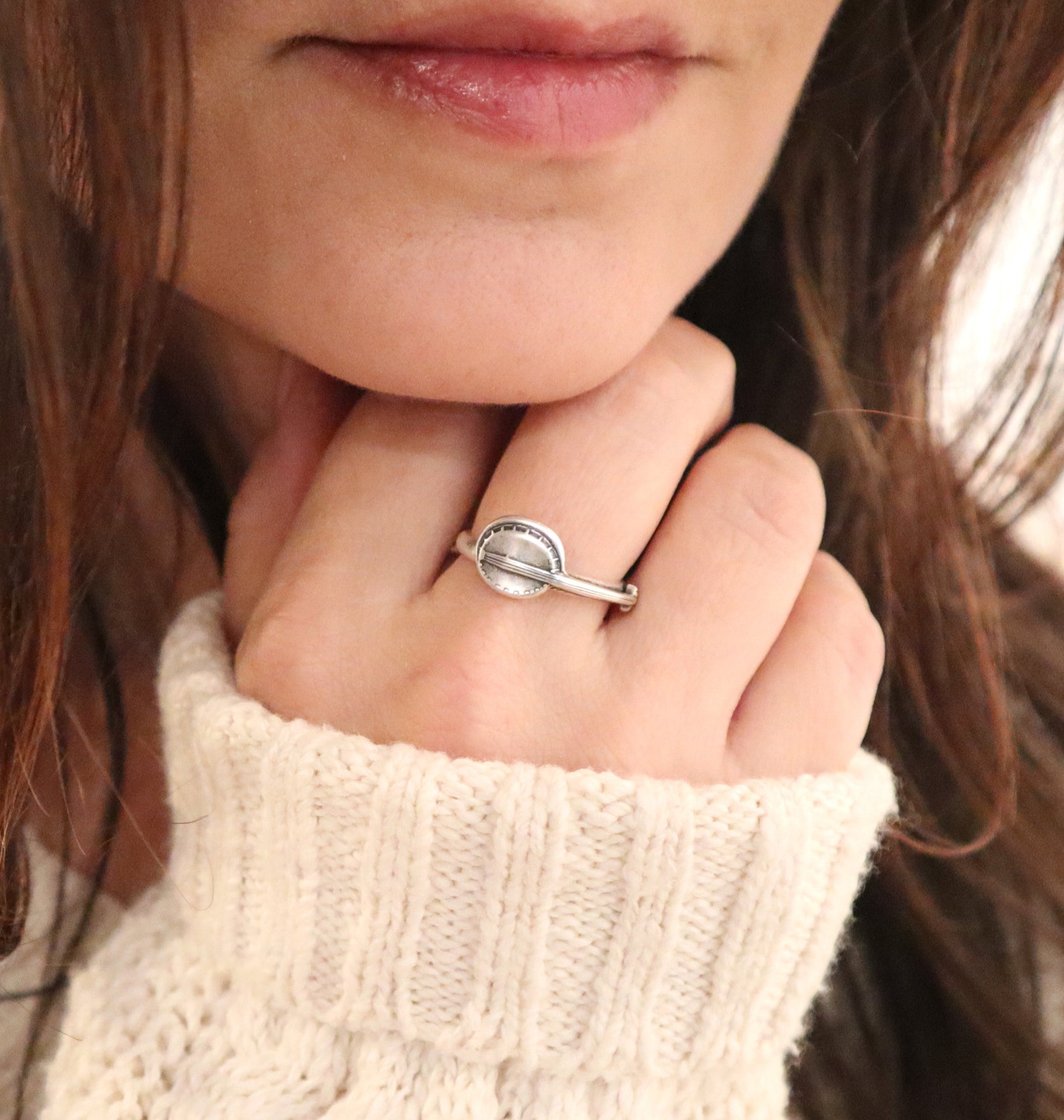 Small Banjo Ring Sterling Silver 24K Gold Rose Gold | Etsy