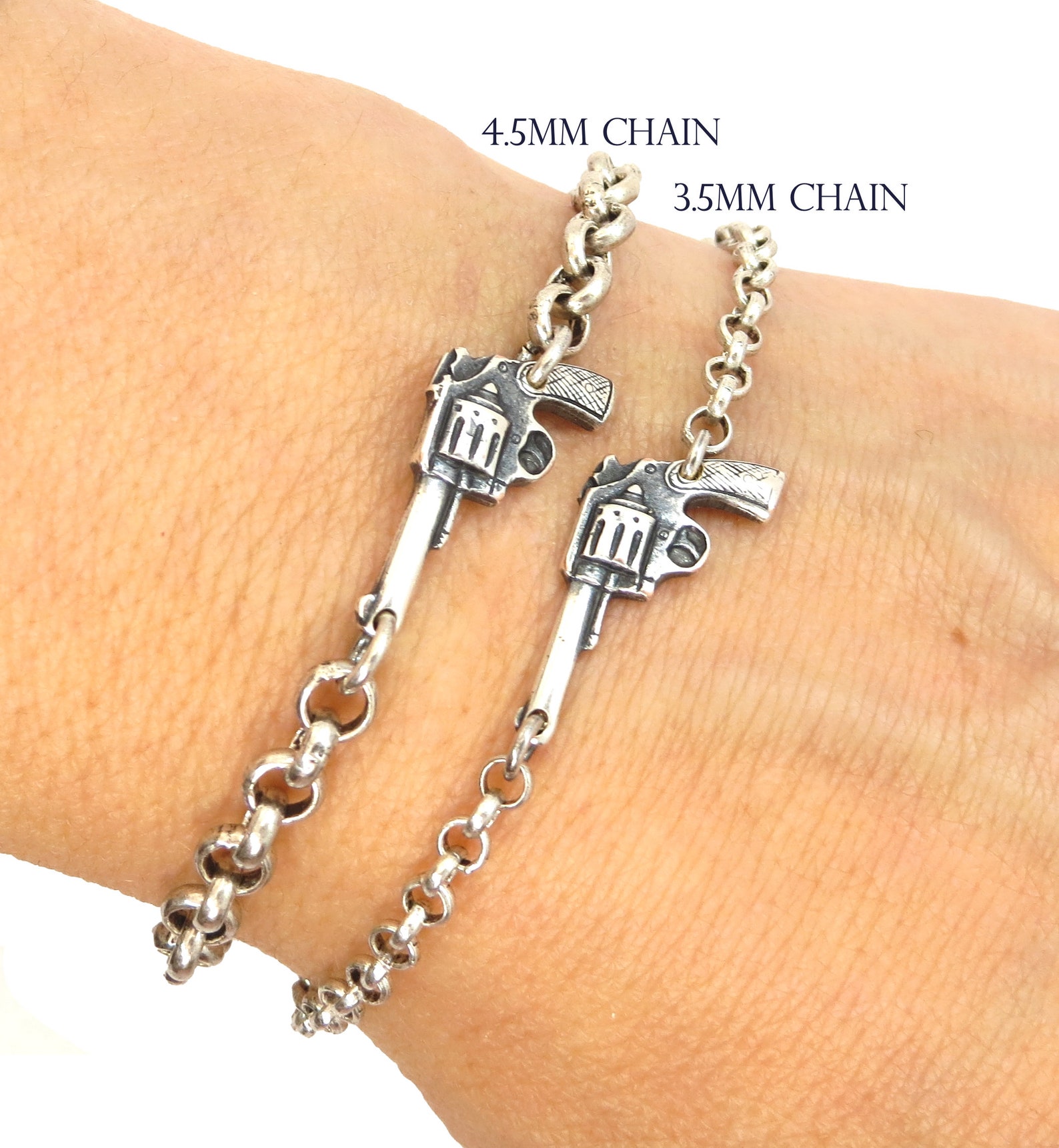 Small Revolver Bracelet Small Gun Bracelet Unisex Gun - Etsy