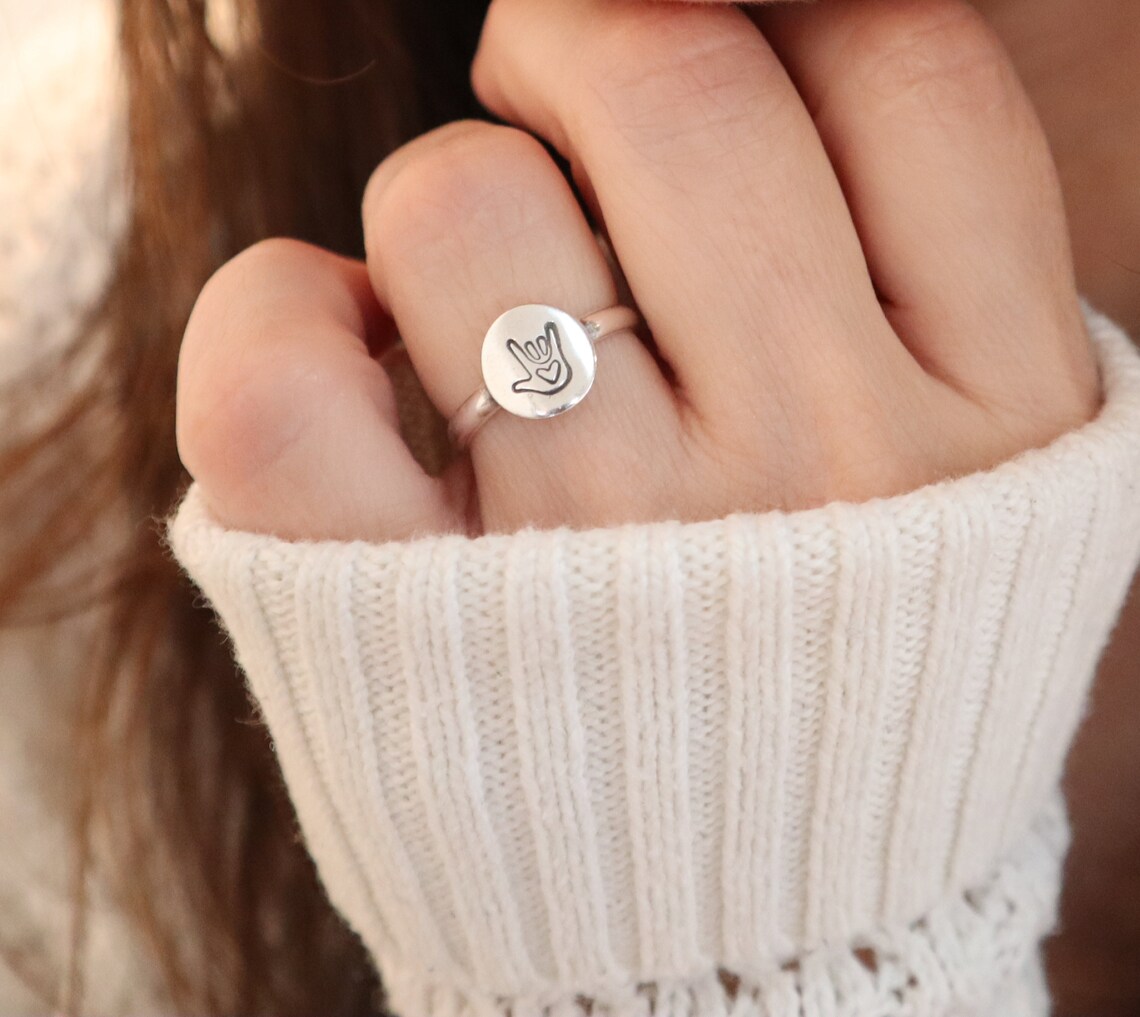 I Love You Ring Love Sign Language Ring Hand Gesture Ring | Etsy