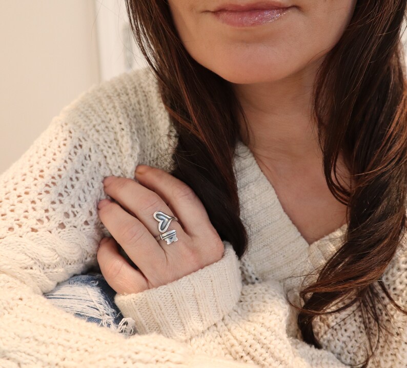 Heart Key Ring, Heart Ring, Key to My Heart Ring, Sterling Silver ...