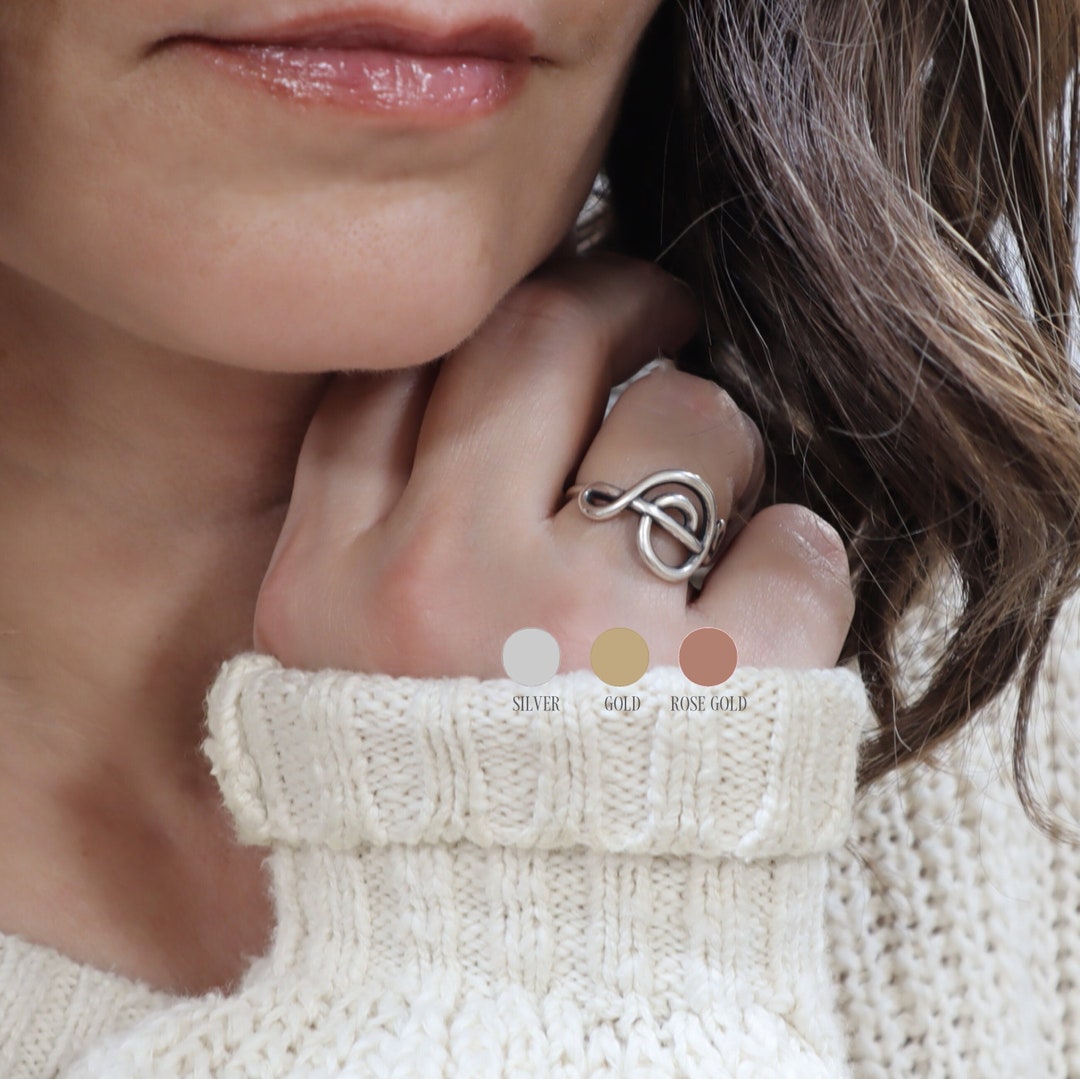 Large Music Note Ring, Music Ring, Silver Finish, Gold Finish Rose ...