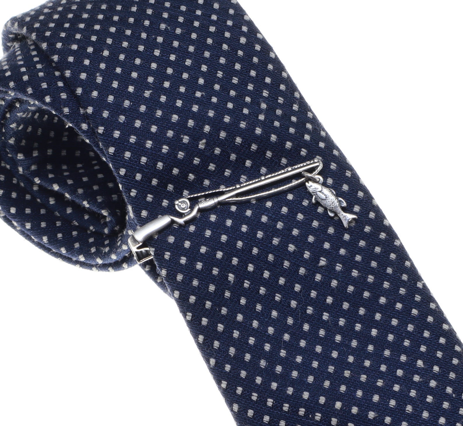 Fishing Rod Tie Bar, W/or W/out Fish Charm, Sterling Silver and Gold ...
