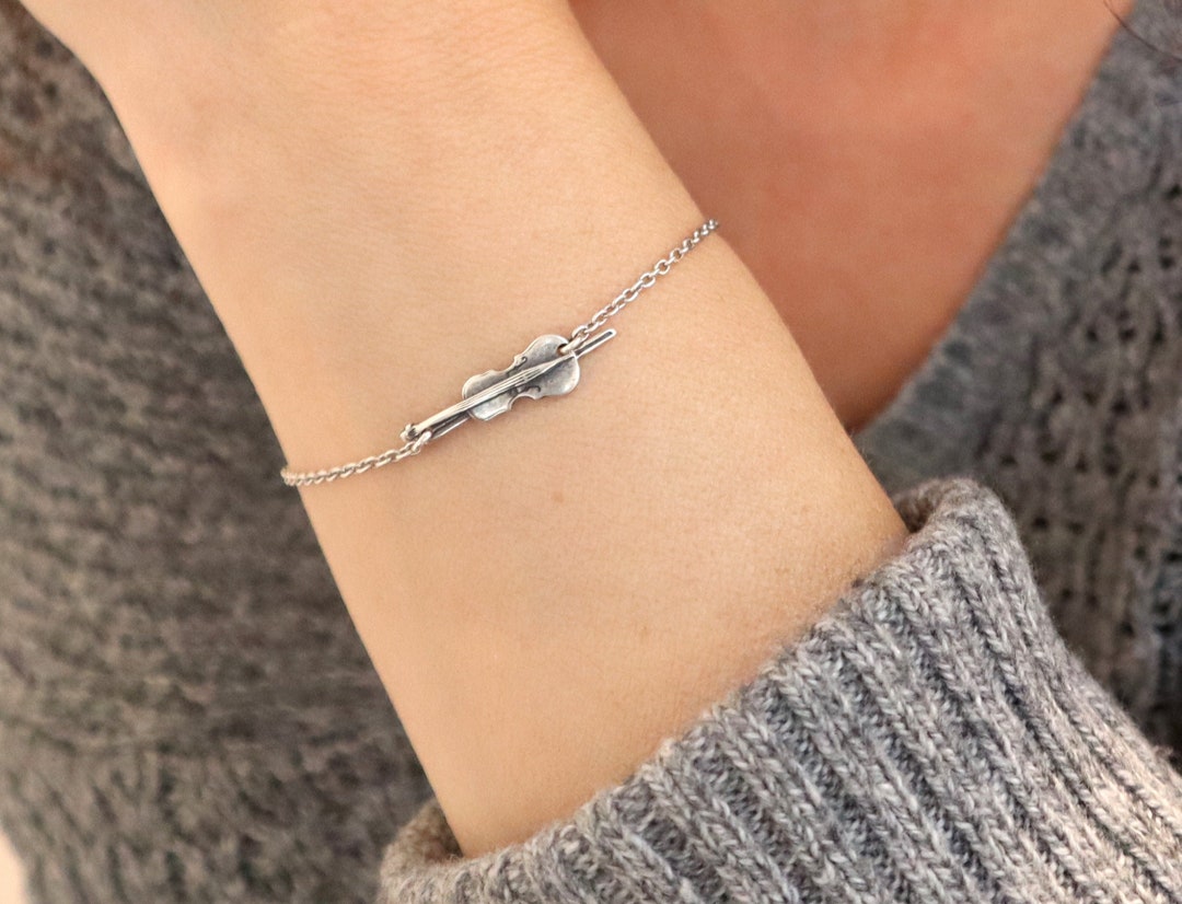 Small Cello Bracelet, Sterling Silver, Gold, Rose Gold Finishes, Cello ...