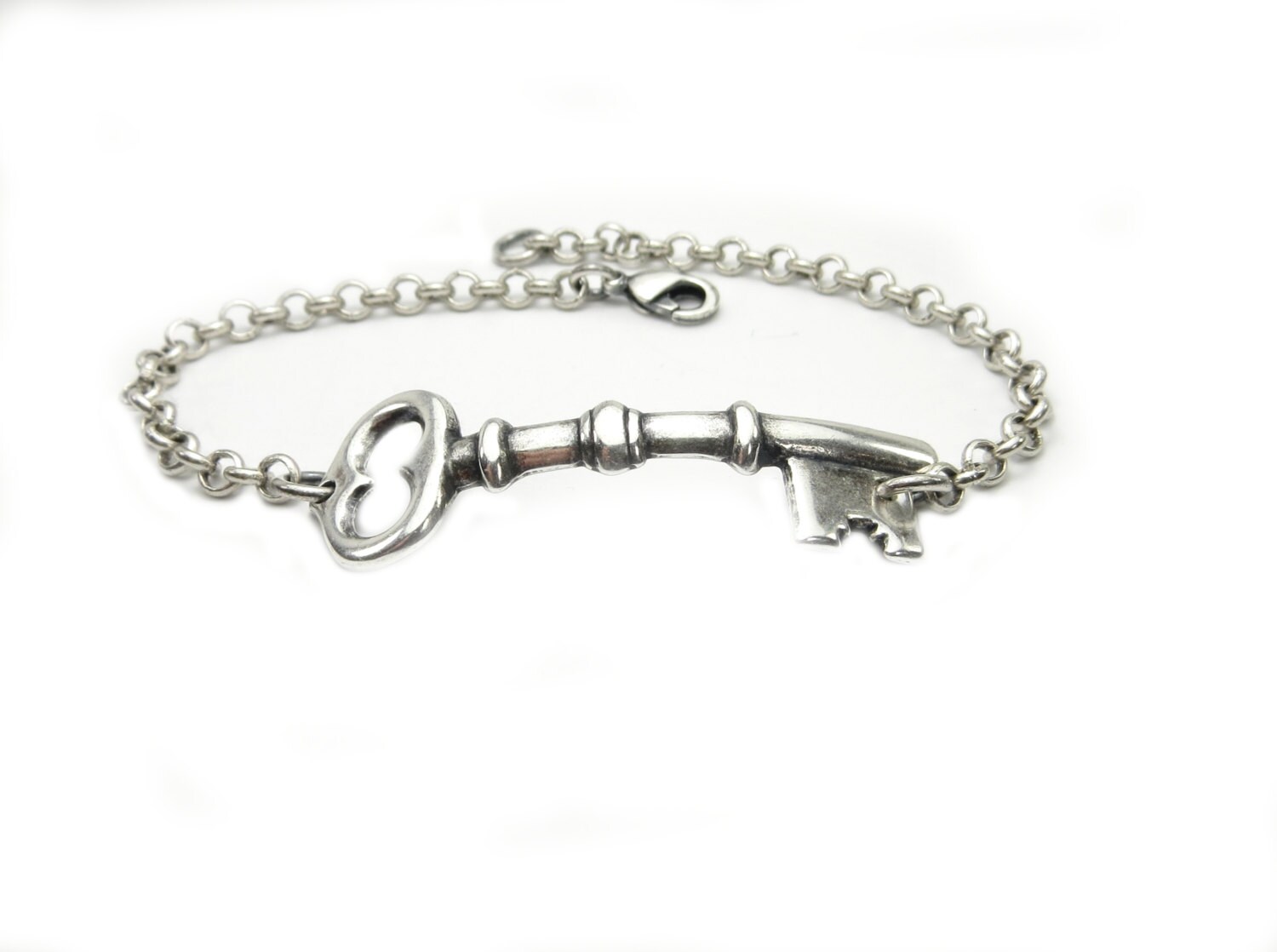 Key Bracelet Medium Key Sterling Silver Finish - Etsy