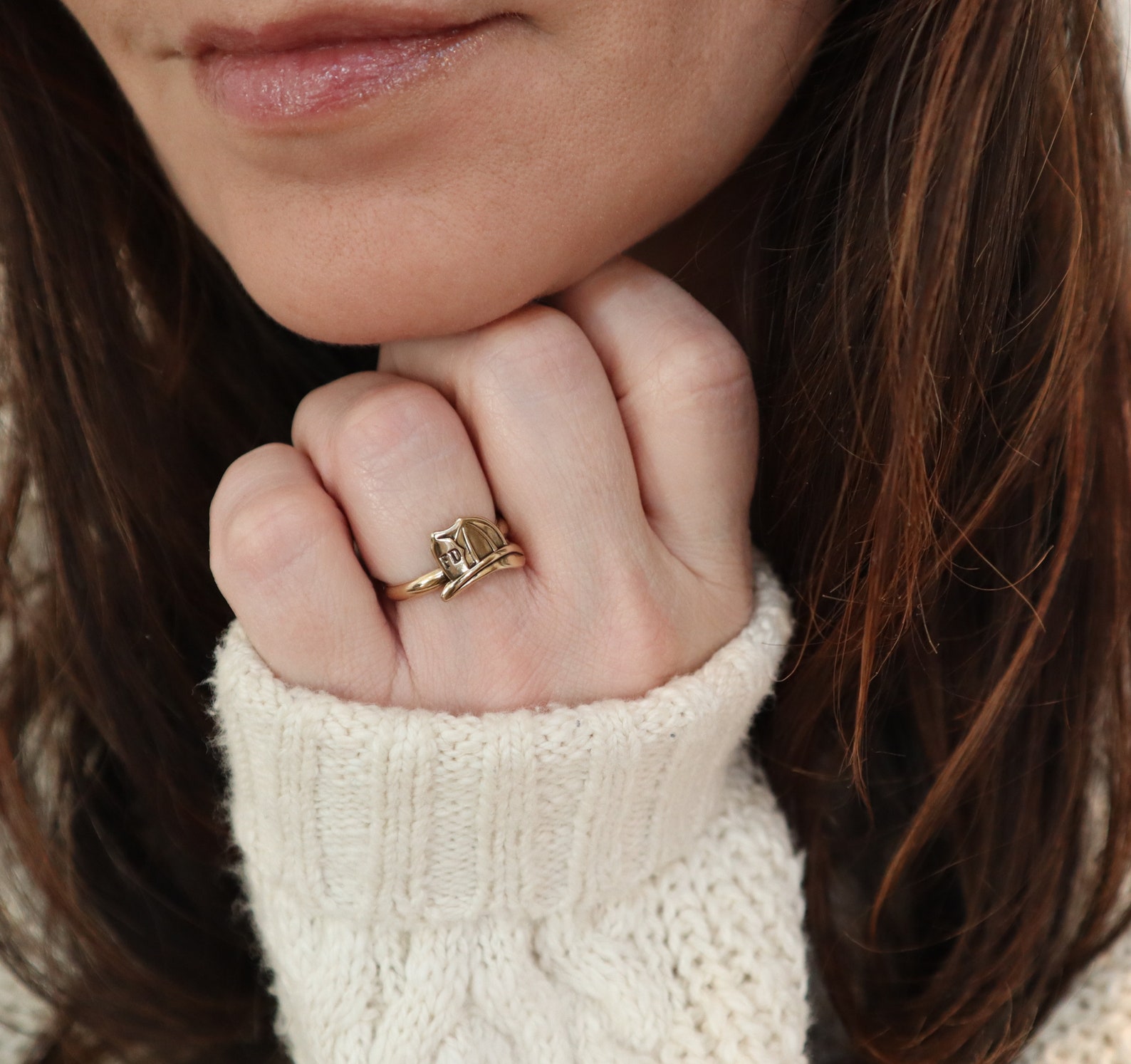 Firefighter Ring Fireman Helmet Ring Statement Ring - Etsy