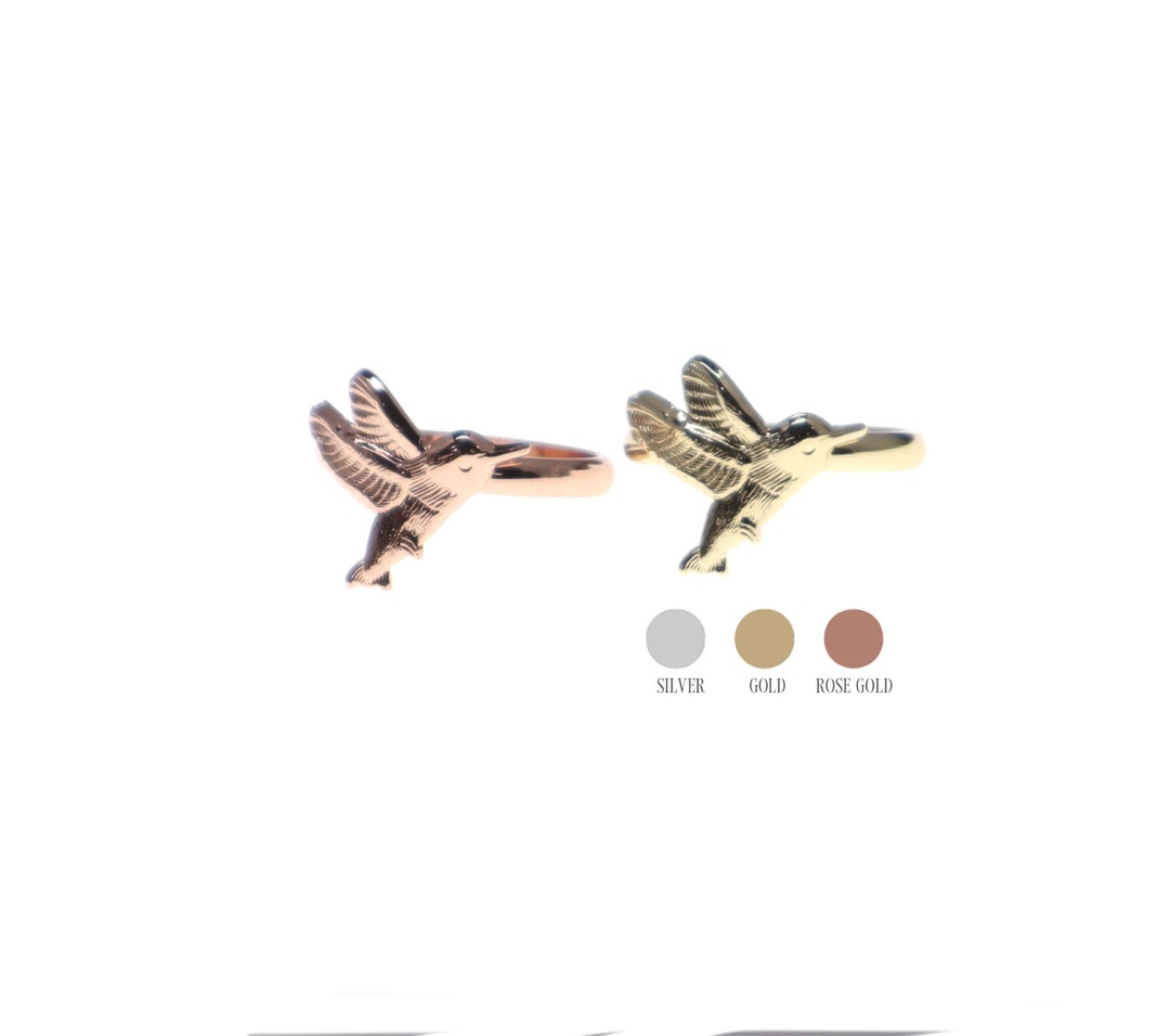 Hummingbird Ring, Sterling Silver, Gold, Rose Gold Finishes ...