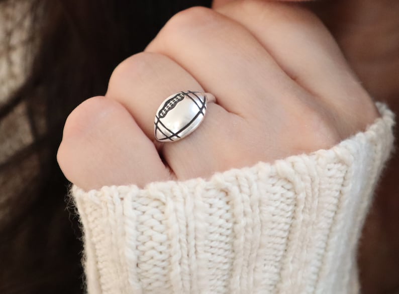 Football Ring Unisex Ring Sterling Silver Gold Rose Gold | Etsy