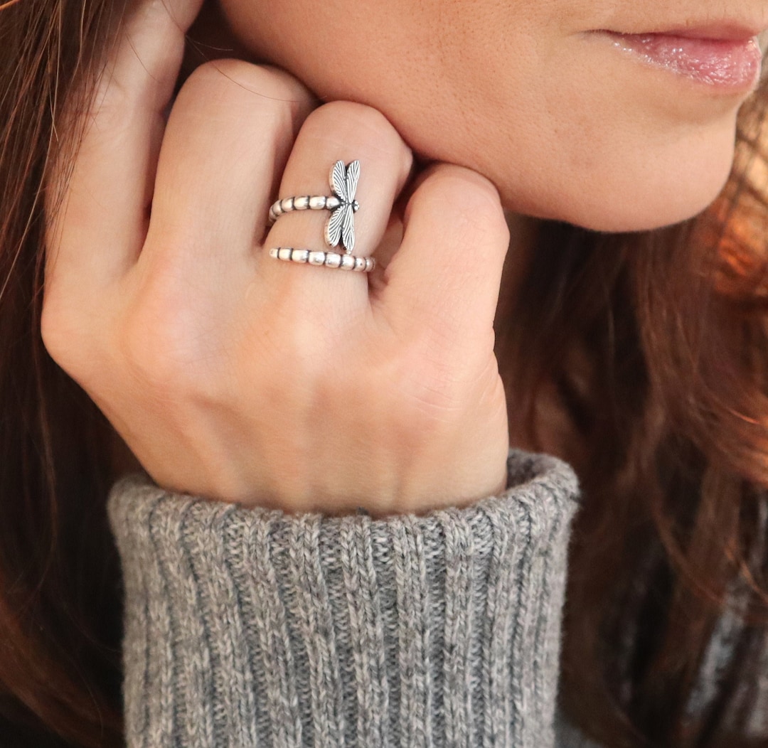 Dragonfly Ring, Adjustable Dragonfly Ring, Dragonfly Bypass Ring ...