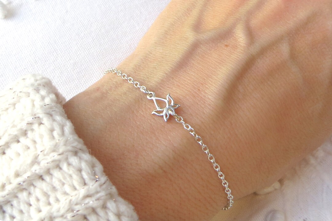 Sterling Silver Lotus Bracelet, Lotus Bud Bracelet, Namaste Jewelry ...