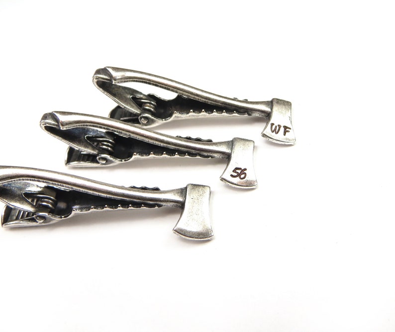 Ax Tie Bar, Ax Tie Clip, Sterling Silver Ox or Antiqued Brass Ox Finish ...