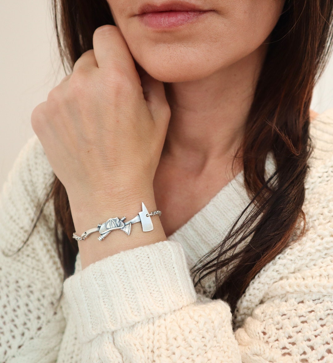 Firefighter Bracelet Fireman Bracelet Sterling Silver Ox - Etsy