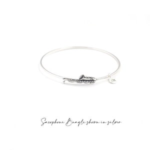 Small Saxophone Bracelet, Sterling Silver Finish - Etsy