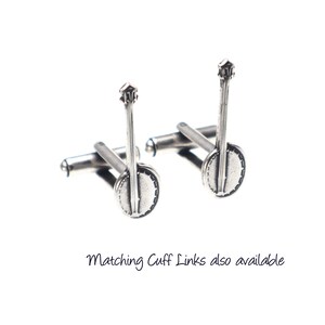 Banjo Pin, Banjo Tie Tack, Sterling Silver Ox Finish, Banjo Lapel Pin ...