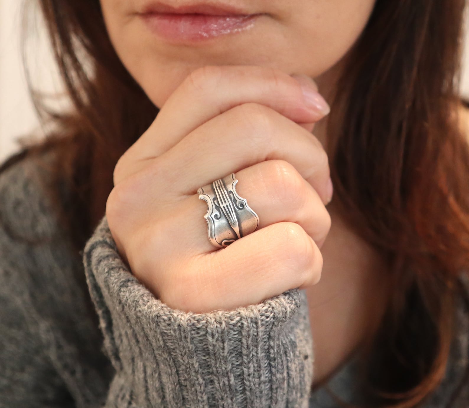 Violin Ring Viola Ring Adjustable Sterling Silver Finish | Etsy
