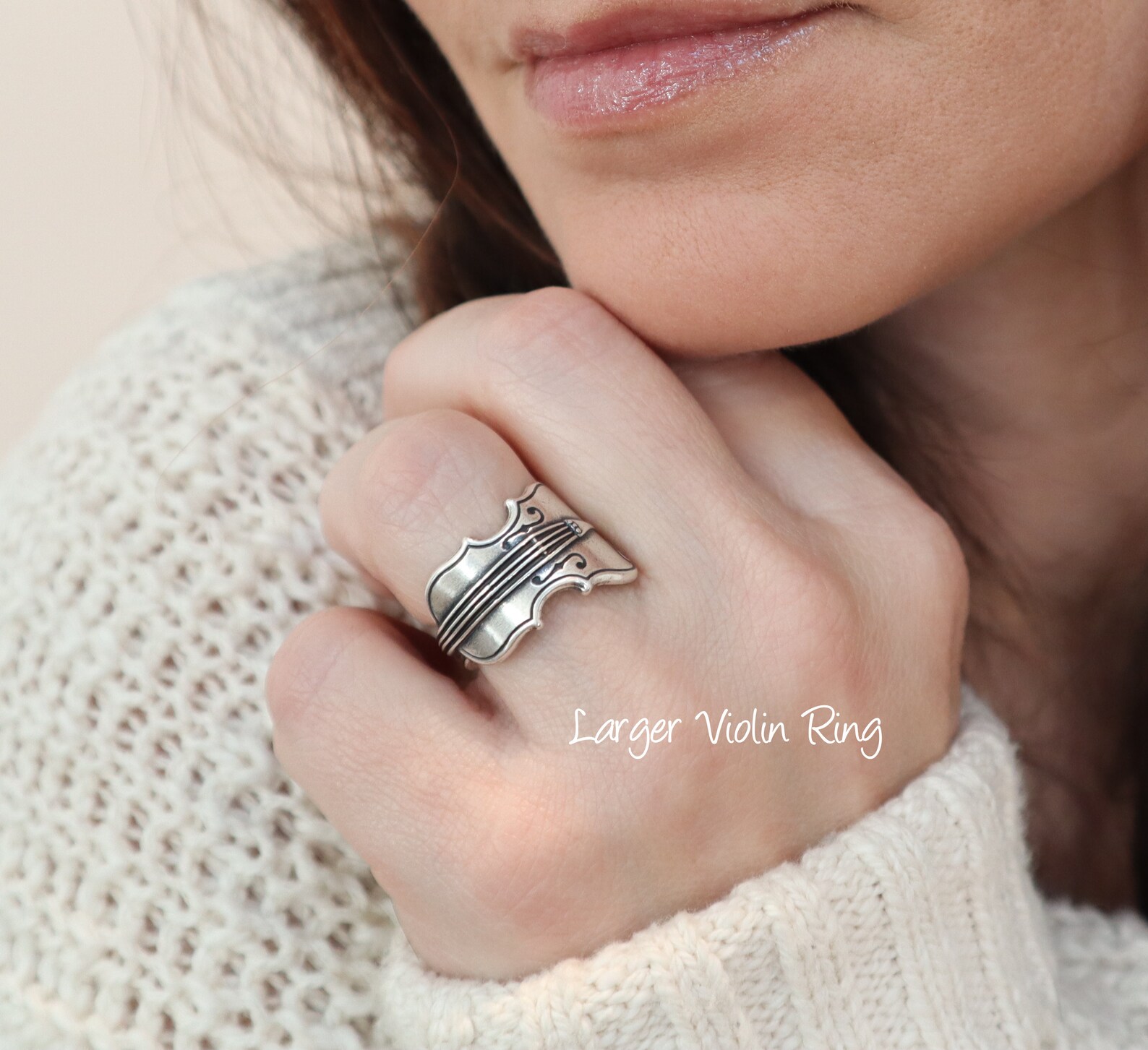 Violin Ring Viola Ring Adjustable Sterling Silver Finish | Etsy