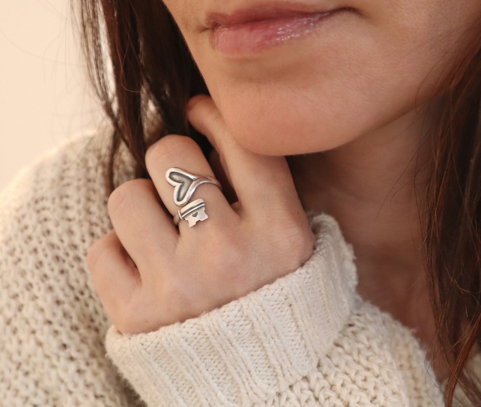 Heart Key Ring, Heart Ring, Key to My Heart Ring, Sterling Silver ...