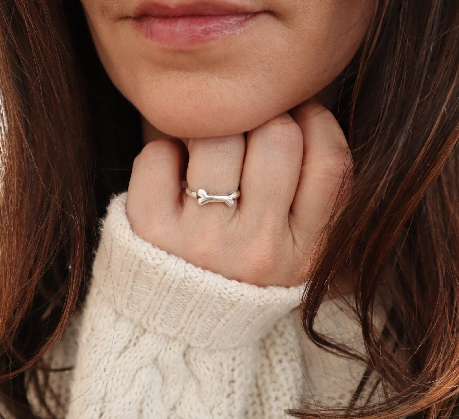 Dog Bone Ring Sterling Silver Gold Rose Gold Finishes - Etsy