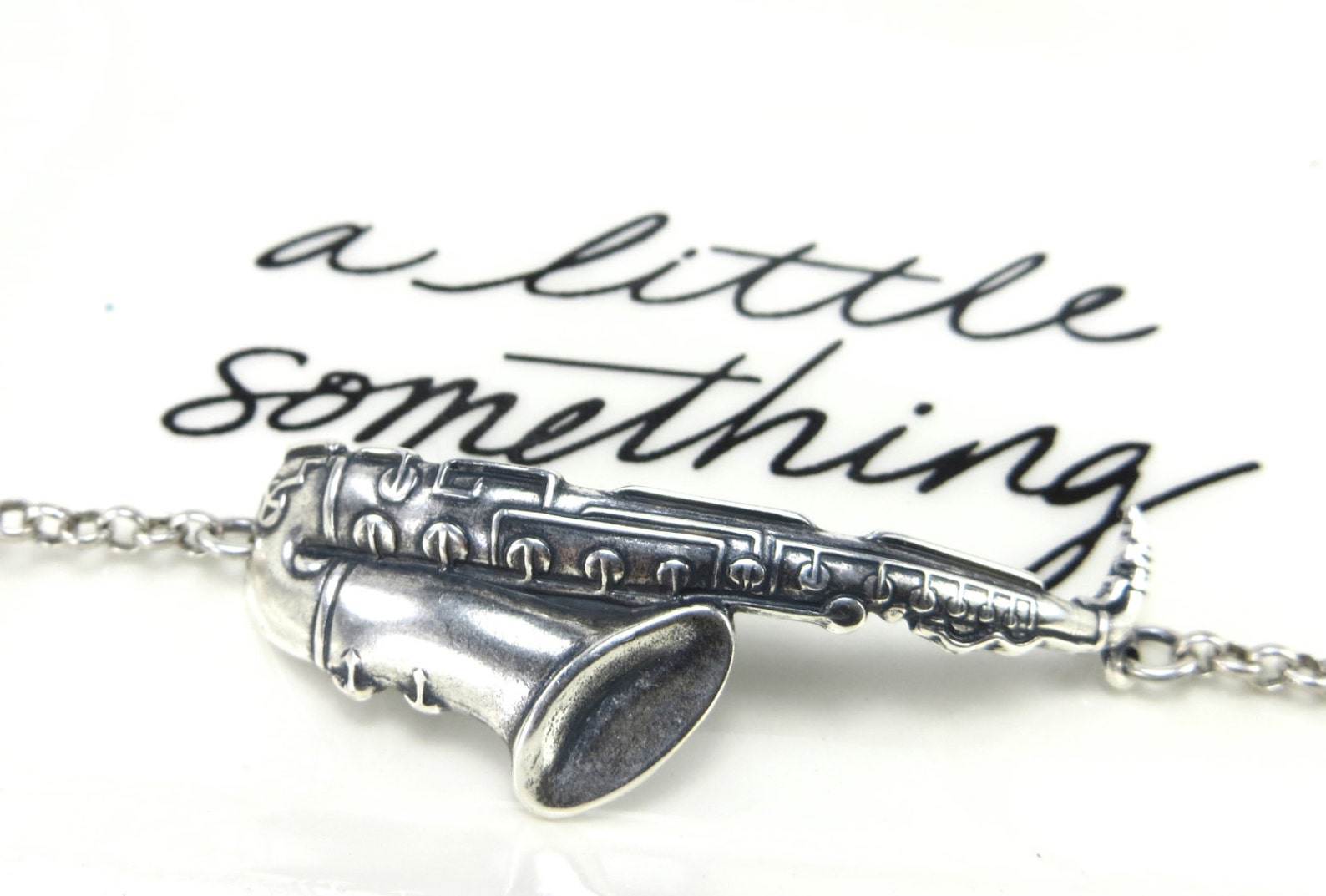 Saxophone Bracelet, Sterling Silver Finish or Antiqued Brass Finish - Etsy