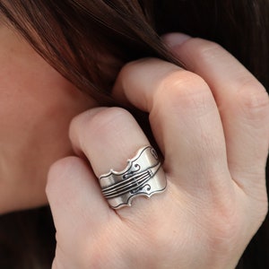 Violin Ring, Unisex Ring, Sterling Silver or Brass Finish, Violin ...
