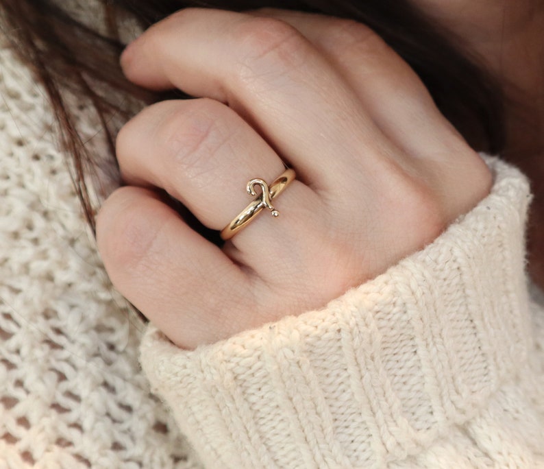 Question Mark Ring Punctuation Jewelry Grammar Ring 24K - Etsy
