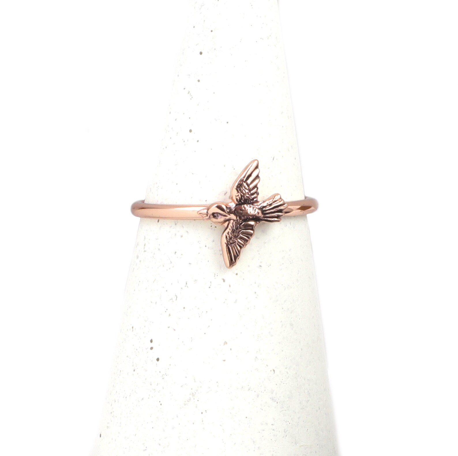 Small Bird Ring Stackable Ring Sterling Silver Gold Rose - Etsy