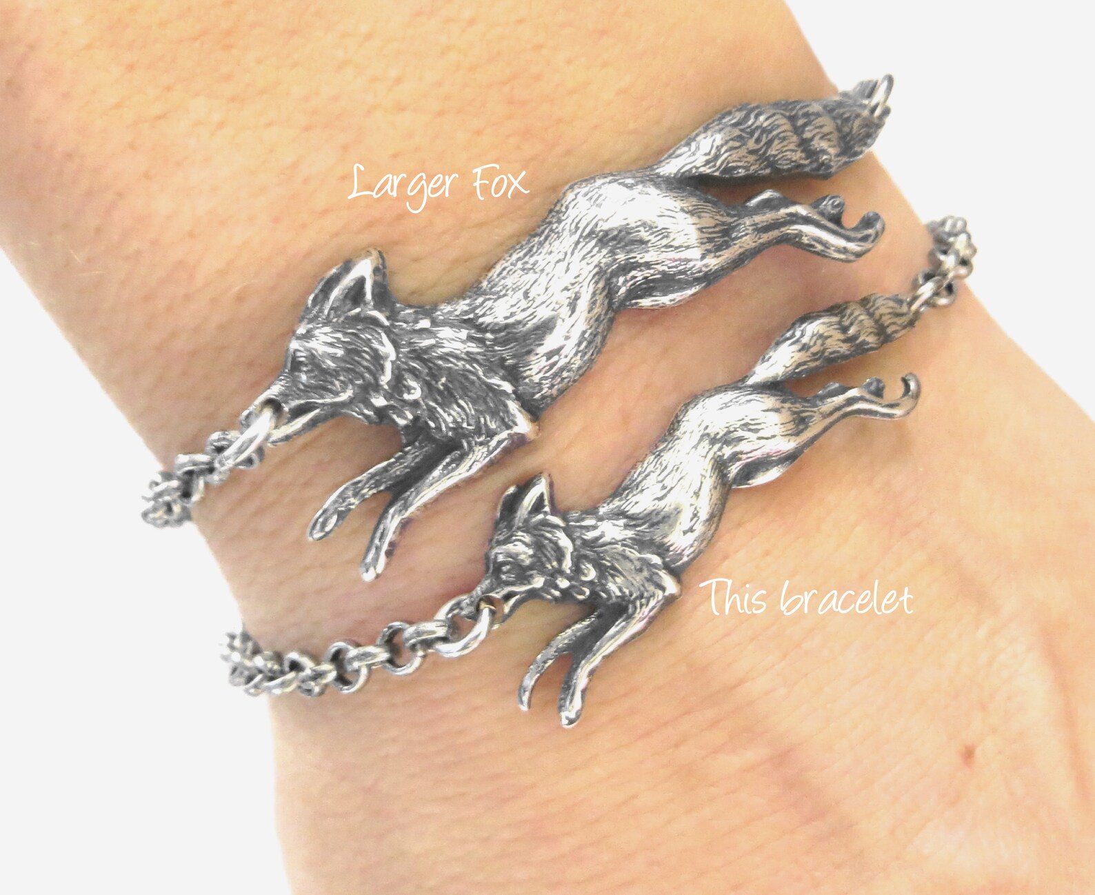 Small Fox Bracelet Sterling Silver Finish Small Fox | Etsy