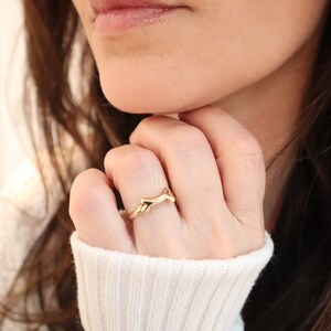 Dog Bone Ring, Sterling Silver, Gold, Rose Gold Finishes, Stacking Ring ...