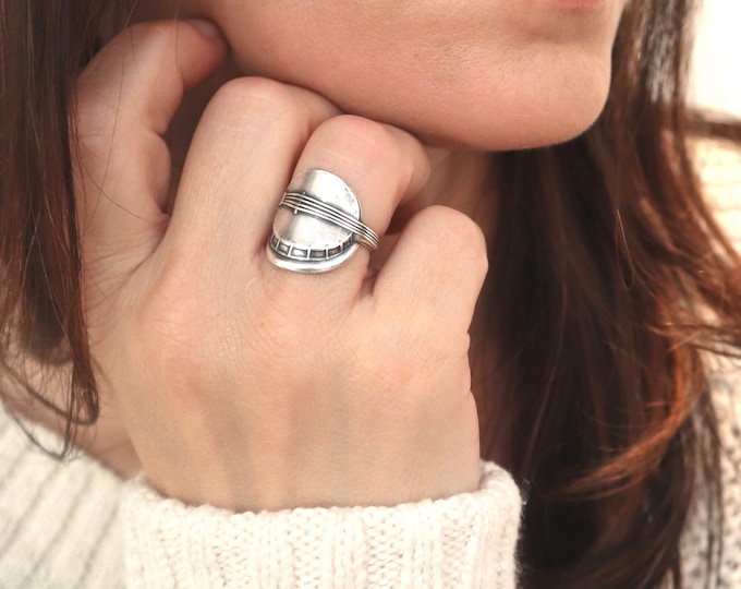 Banjo Ring, Sterling Silver Finish, Large Banjo Ring, Statement Ring ...
