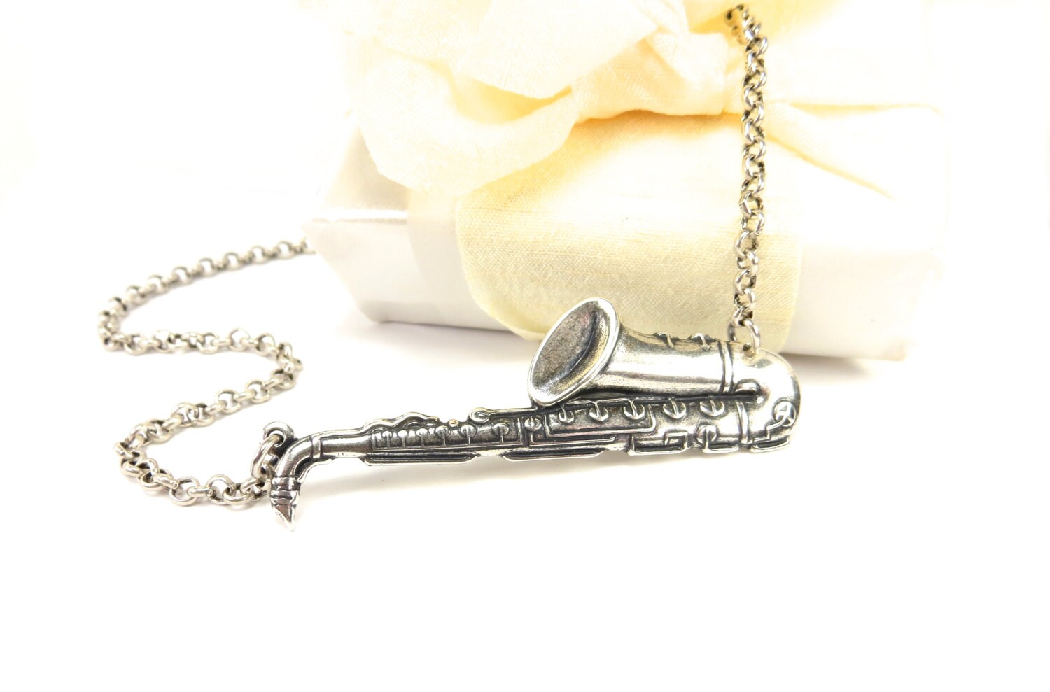 Saxophone Bracelet Sterling Silver Finish or Antiqued Brass - Etsy