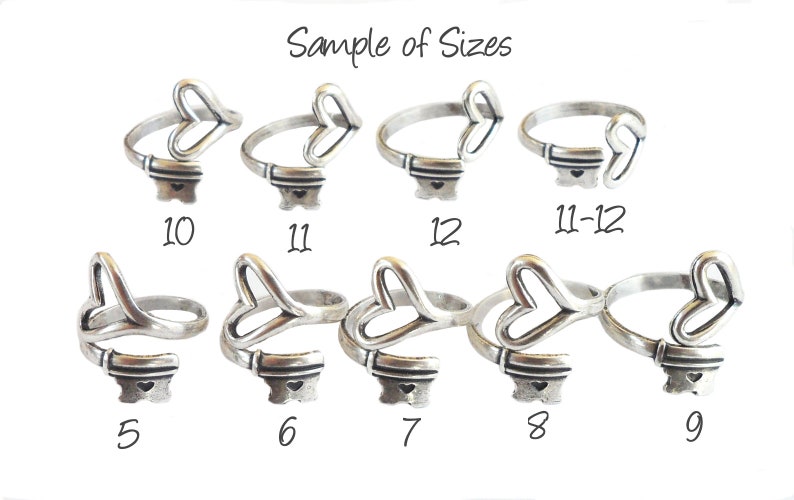 Heart Key Ring, Heart Ring, Key to My Heart Ring, Sterling Silver ...
