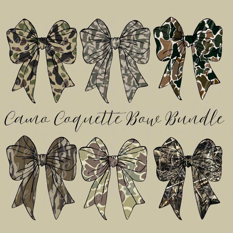 Camo Bow Bundle PNG | Camo Coquette Bow Bundle PNG | Camo Bow PNG - Etsy