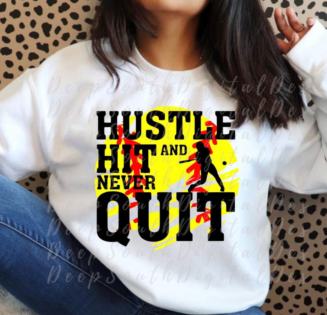 Hustle Hit and Never Quit Softball PNG Bundle | Hustle PNG | Softball ...